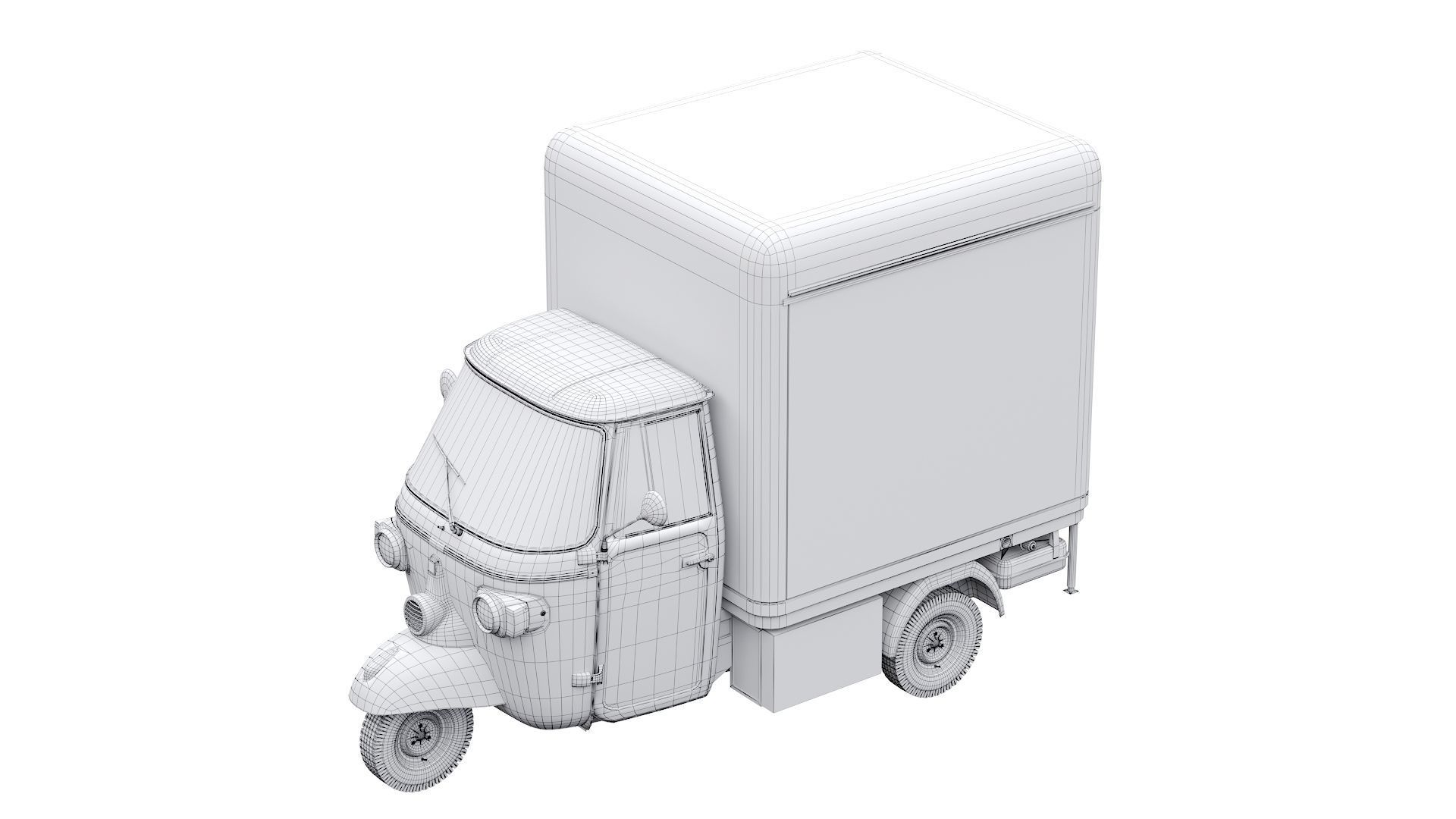 Piaggio Ape V-Curve Food Track 3D model animated rigged | CGTrader