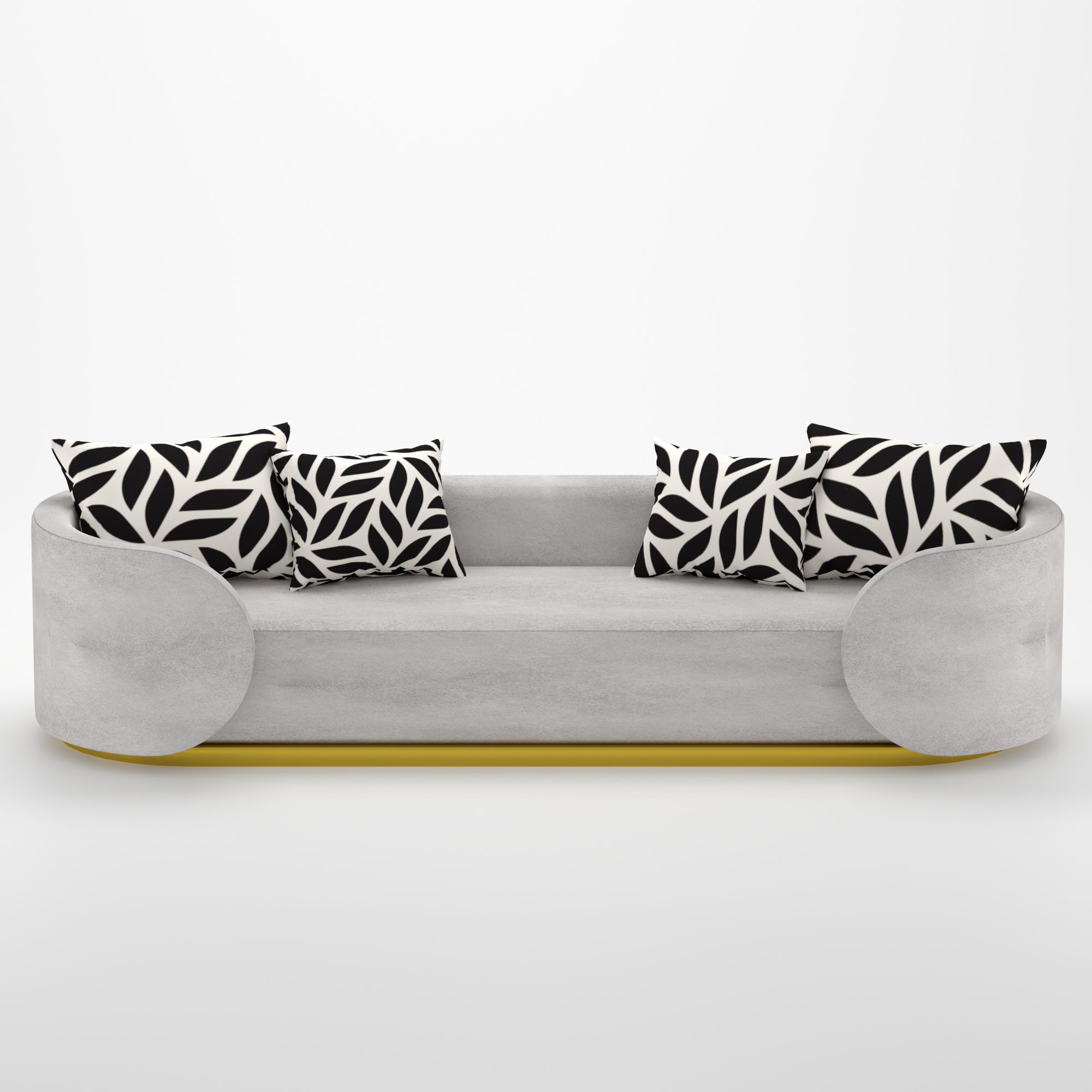 Grey 3-Seater Sofa 3D model | CGTrader