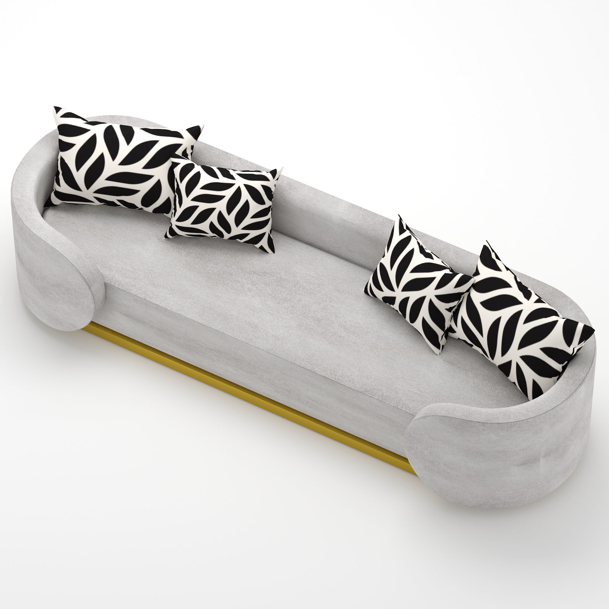 Grey 3-Seater Sofa 3D model | CGTrader