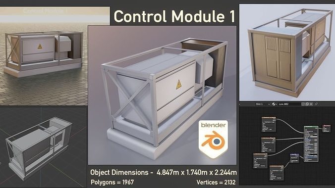 3D model Power Storage Container Control Module 1 VR / AR / low-poly ...