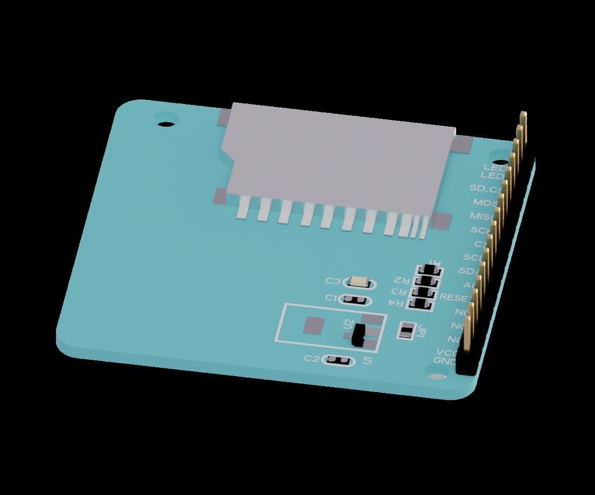 TFT LCD Display Module with SPI Interface 180X60 3D model | CGTrader