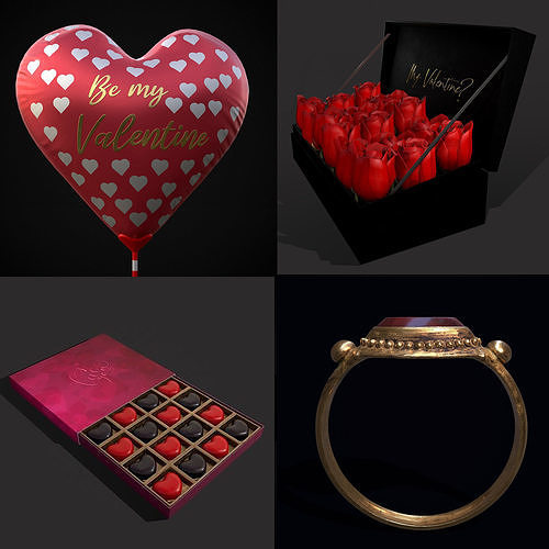 3D Model Collection Valentines Mix Twelve VR / AR / low-poly | CGTrader