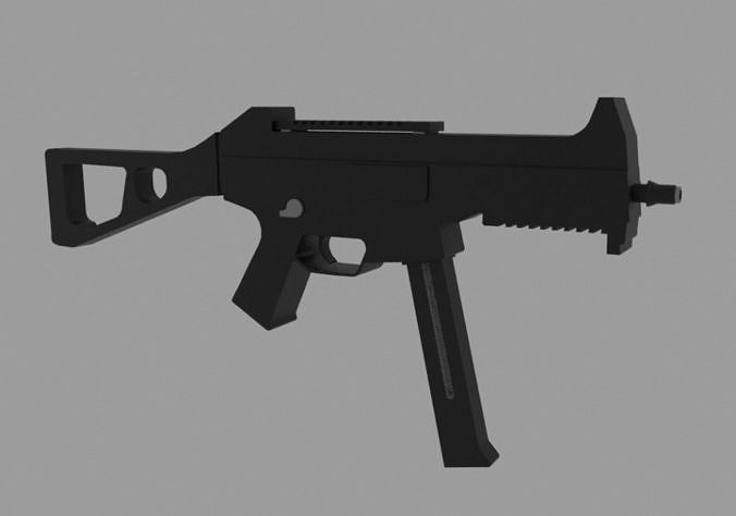 3D model Submachine Gun UMP-40 Low Poly VR / AR / low-poly | CGTrader