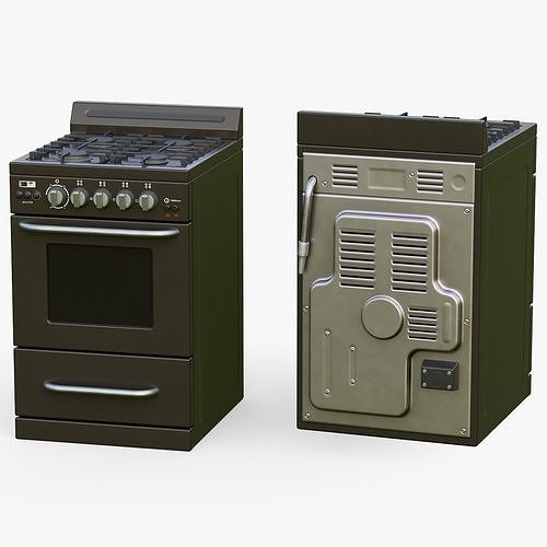 3D model Stove game ready PBR two stoves and ovens VR / AR / low-poly ...