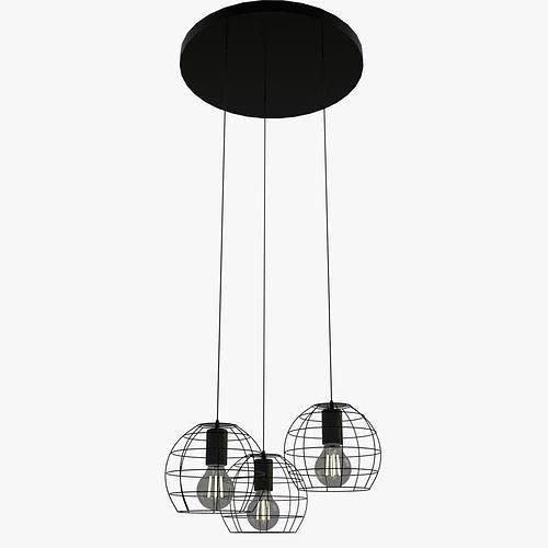 Spherical Shape Hanging Light with LED Bulb E27 3D model | CGTrader