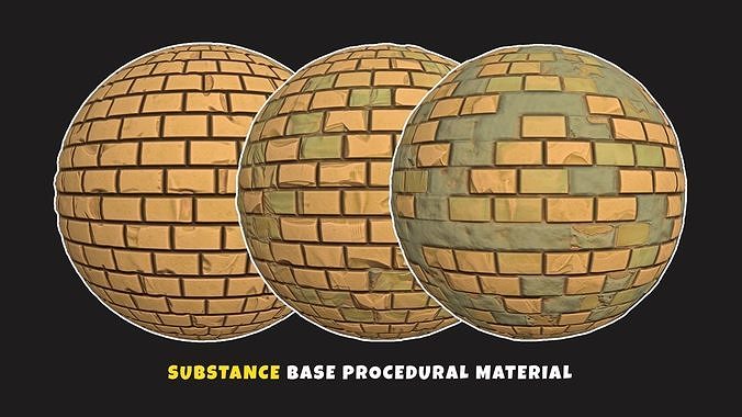 Stylized Brick 1- Substance Procedural Generator Material Texture ...
