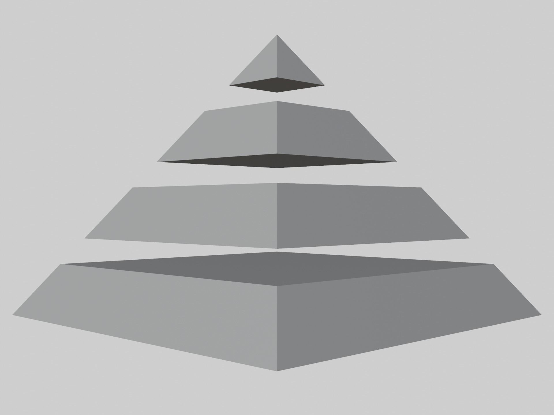 3D model Pyramid Separated in 4 Parts VR / AR / low-poly | CGTrader