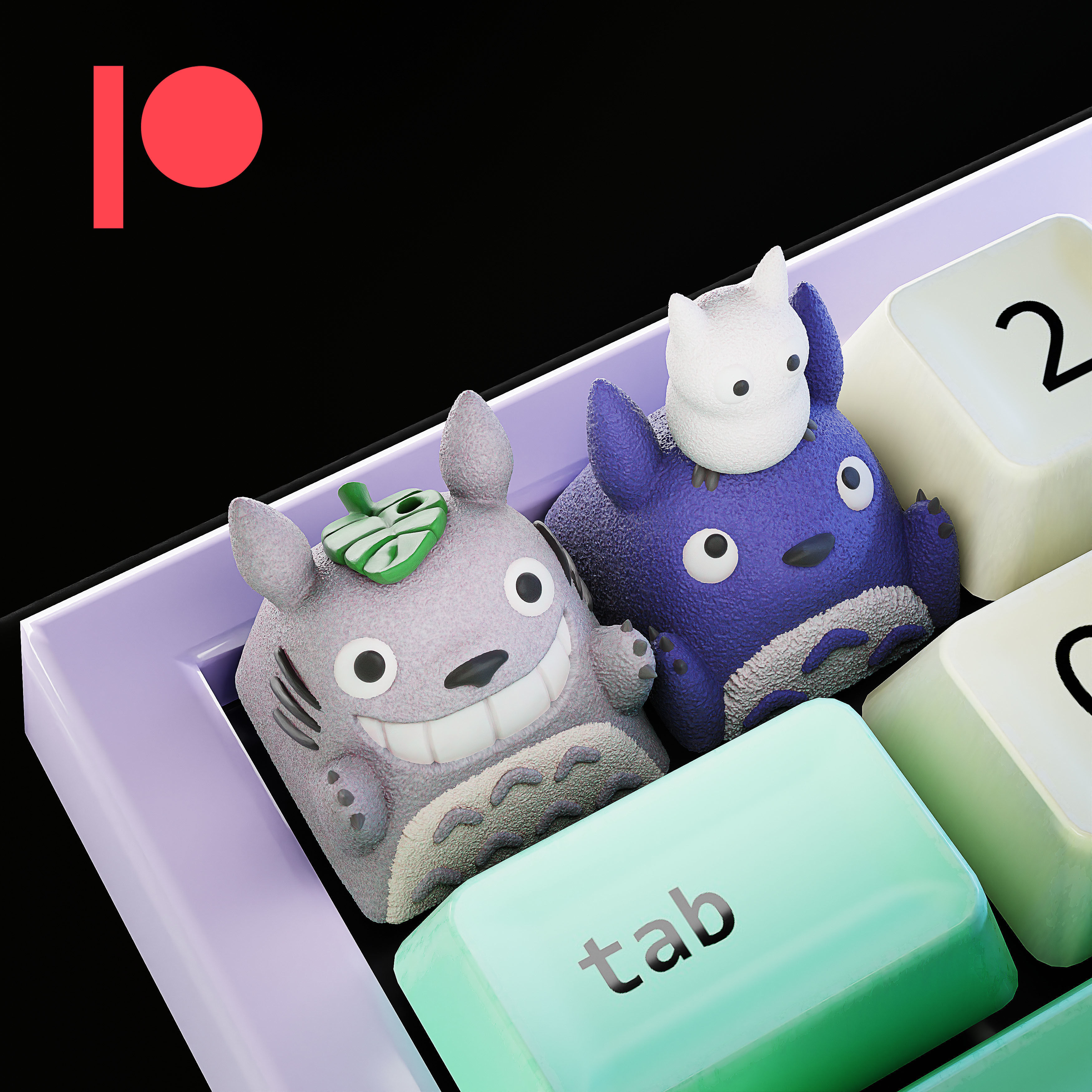 Totoro and friends Keycaps - Mechanical Keyboard 3D model 3D printable ...