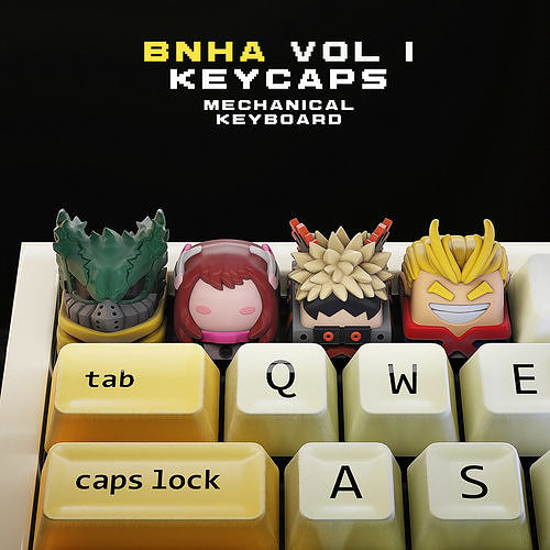 BNHA Vol I Keycaps - Mechanical Keyboard 3D model 3D printable | CGTrader