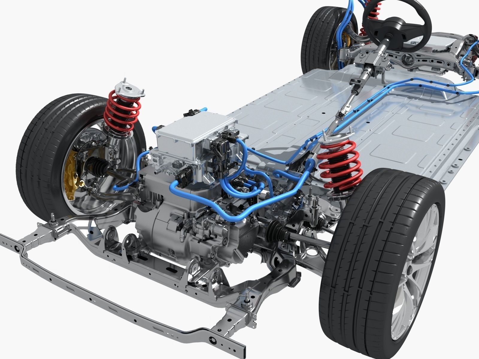 Electric vehicle chassis 3D model | CGTrader