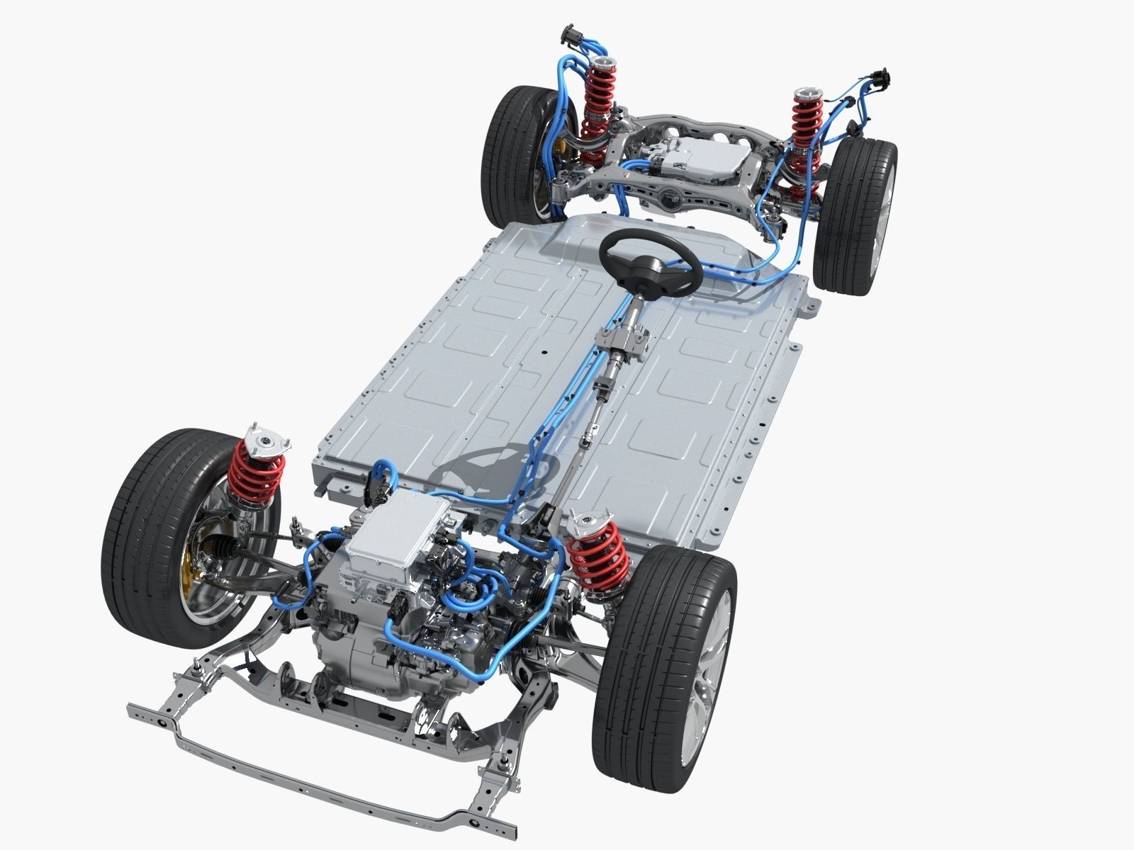 Electric vehicle chassis 3D model | CGTrader
