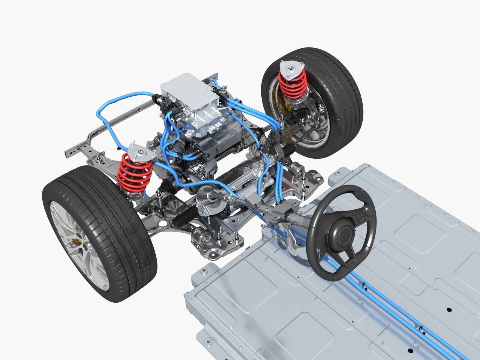 Electric vehicle chassis 3D model | CGTrader