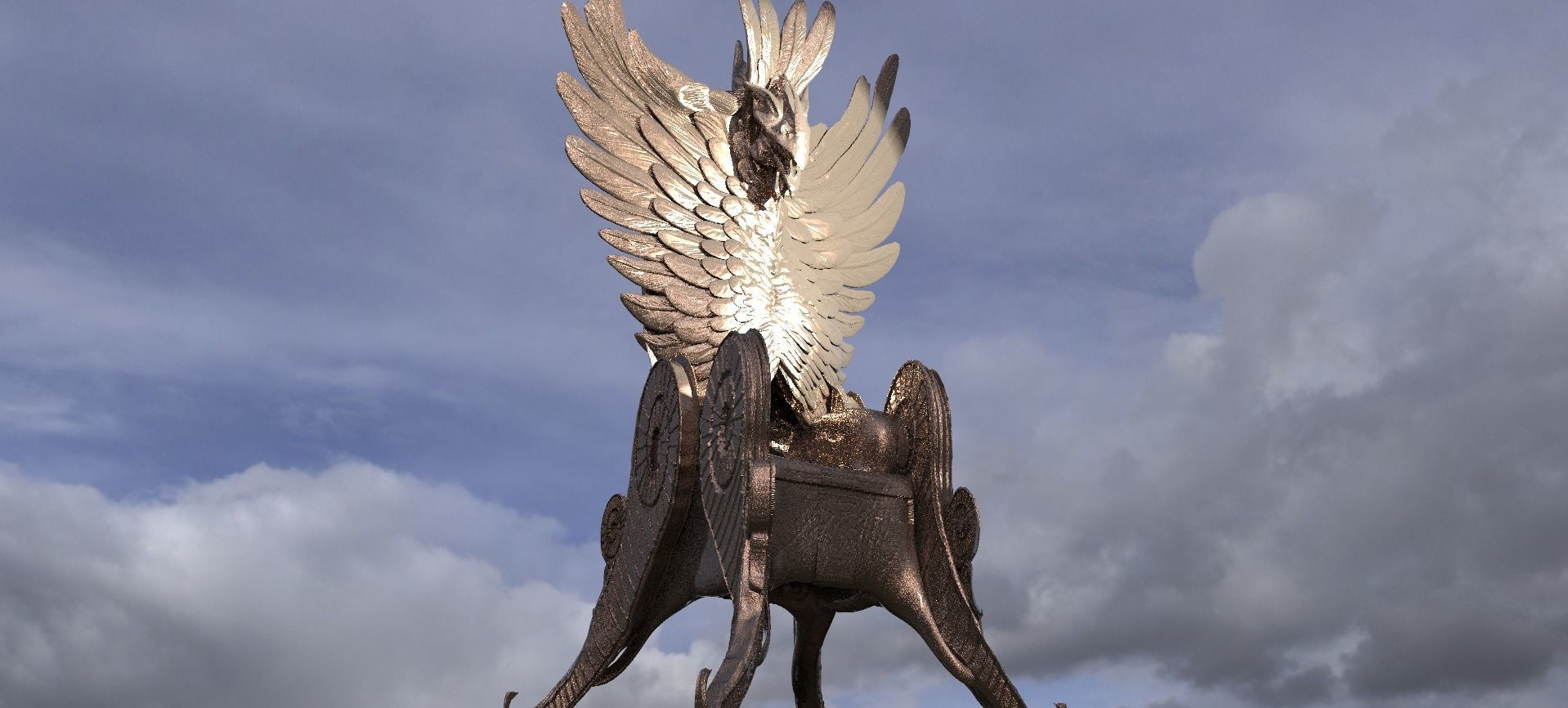 Feathered angel wing Throne 3 3D model | CGTrader