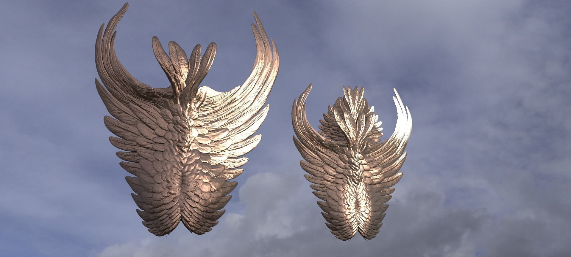 Angel Wing Shields 3D model | CGTrader