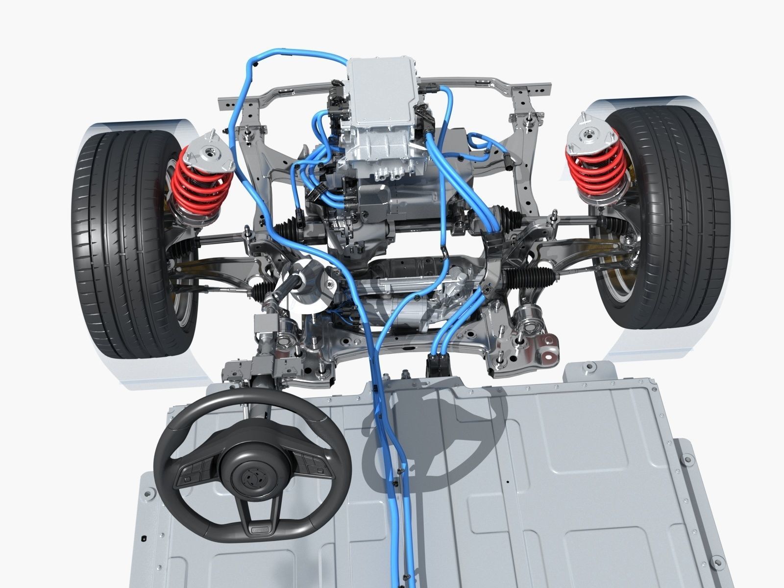 Electric car chassis X-ray 3D model | CGTrader