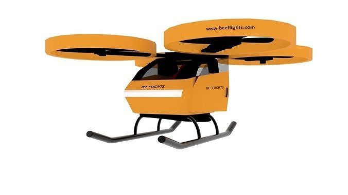 3d drone model with two propellers flying in air 3D model 3D printable ...