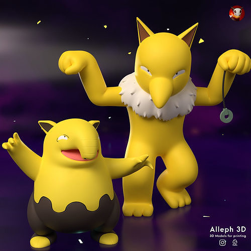 Pokemon drowzee evolution pack 3D model 3D printable | CGTrader