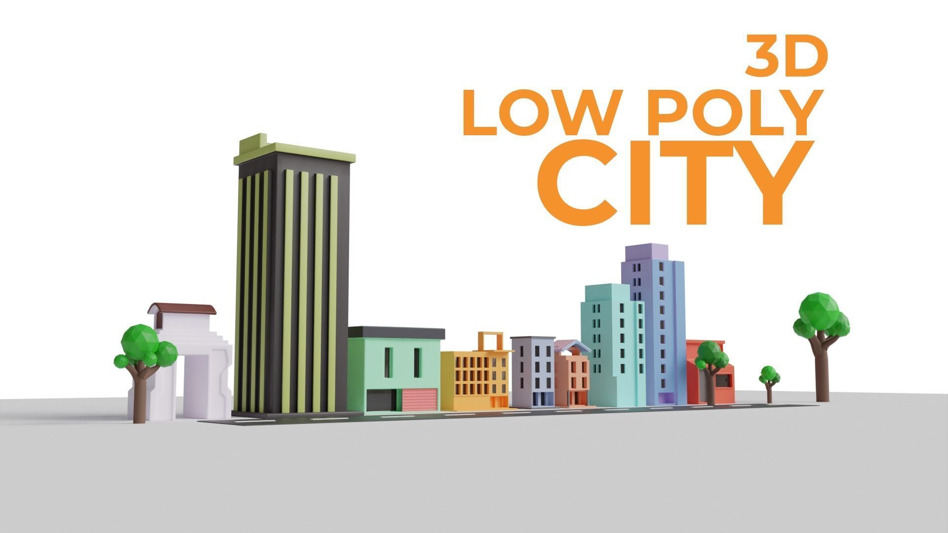 3D model Urban - Low Poly 3d city building model VR / AR / low-poly ...