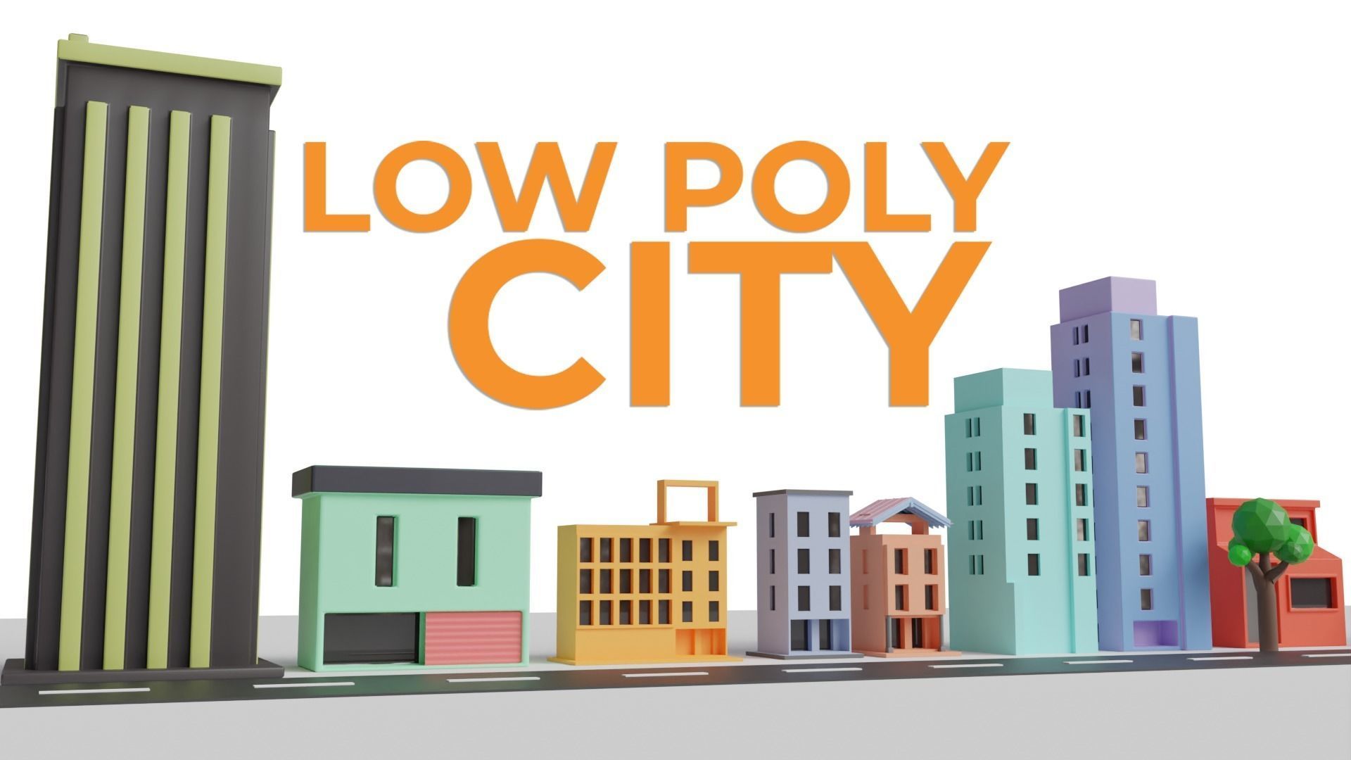 3D model Urban - Low Poly 3d city building model VR / AR / low-poly ...