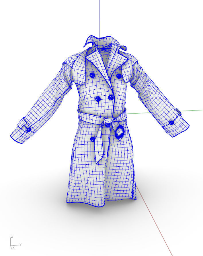 3D model Woman Trench Coat VR / AR / low-poly | CGTrader