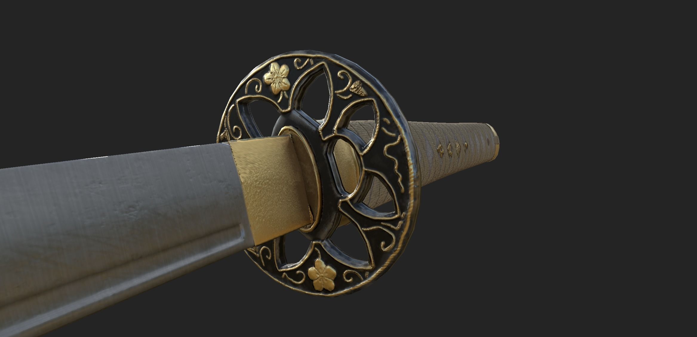 3D model Katana Low Poly 3D Model Game Friendly VR / AR / low-poly ...