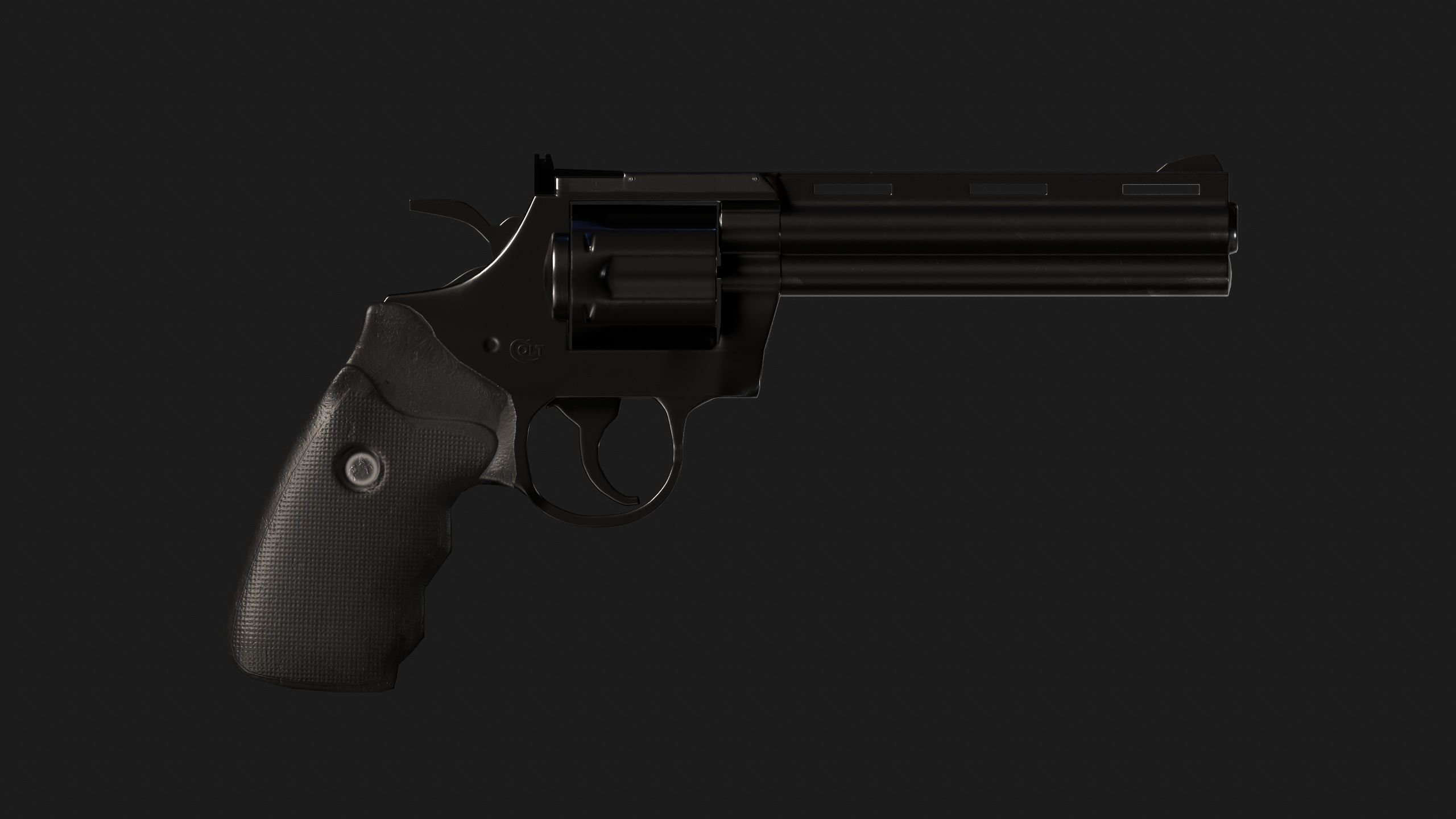 3D model Colt Python Revolver Polymer Black 3d model VR / AR / low-poly ...