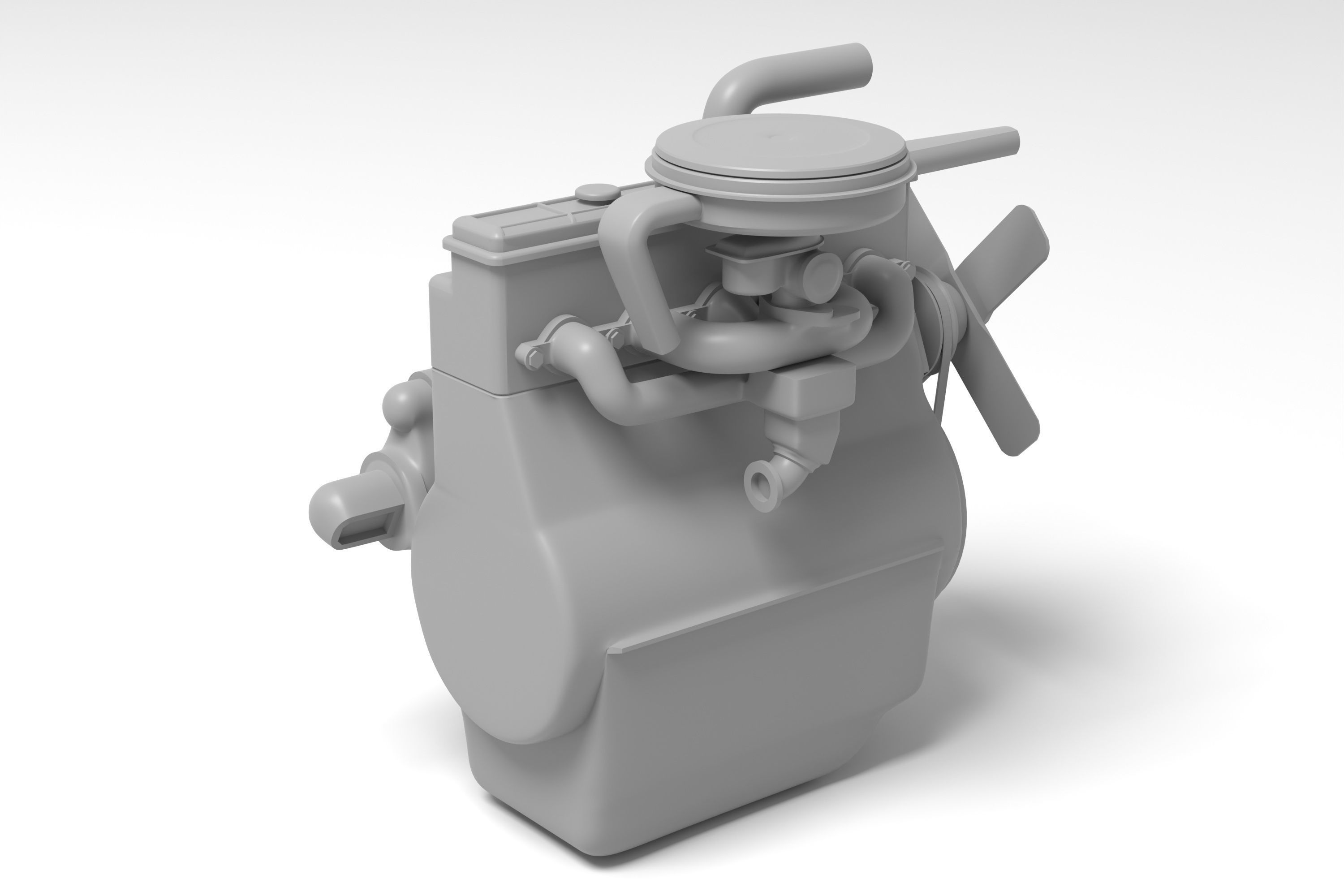 Old straight engine inline engine - print ready 3D model 3D printable ...