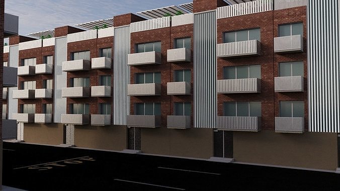 Apartment complex 3D model | CGTrader