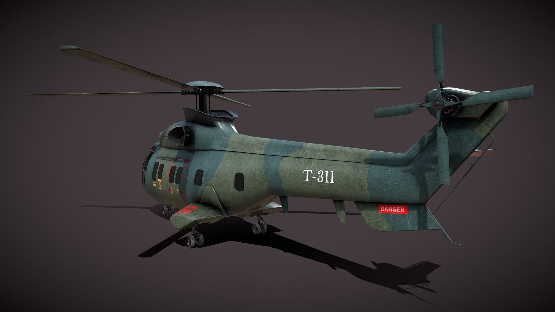 Dragon military helicopter 3D model animated | CGTrader