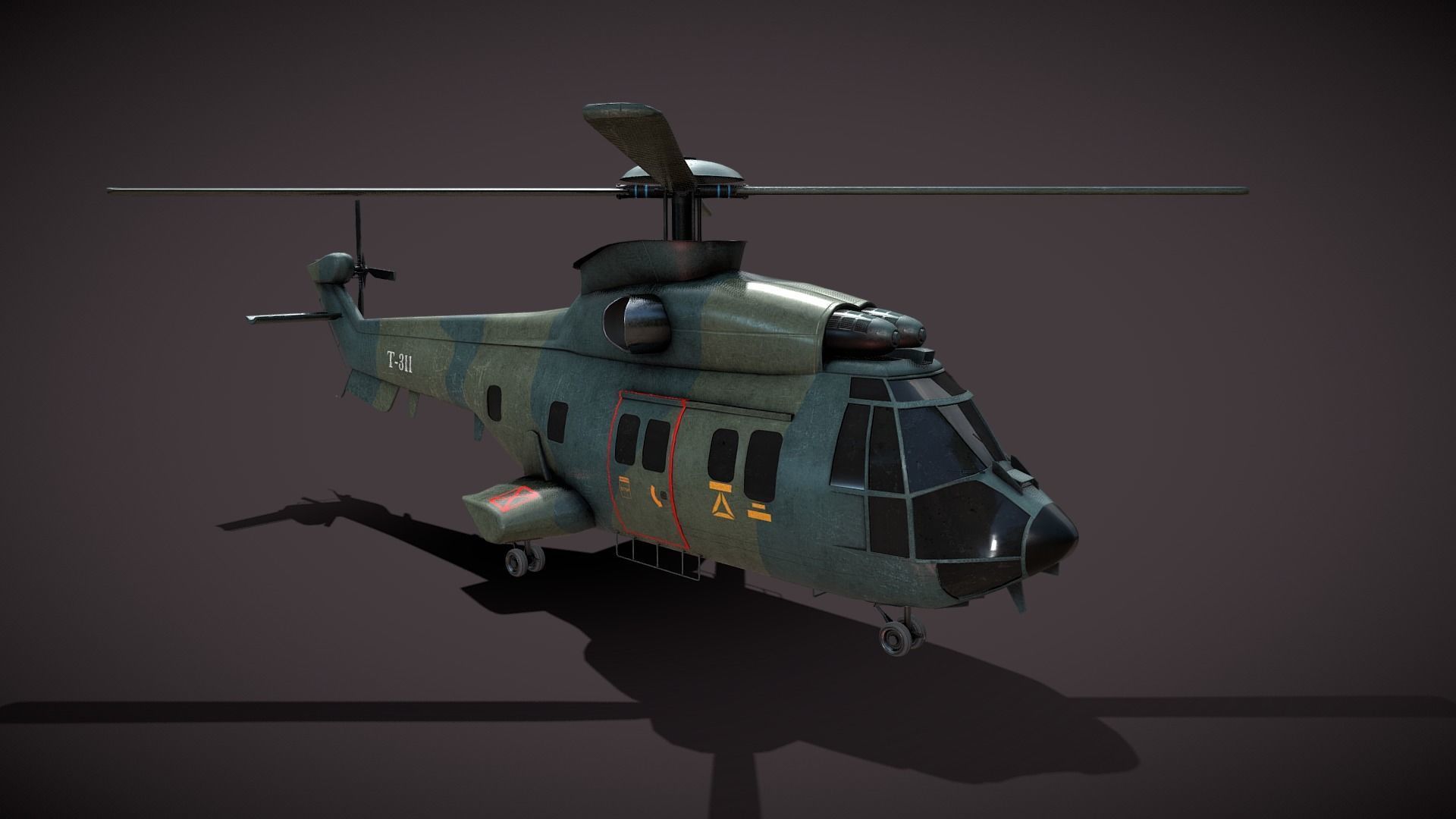 Dragon military helicopter 3D model animated | CGTrader