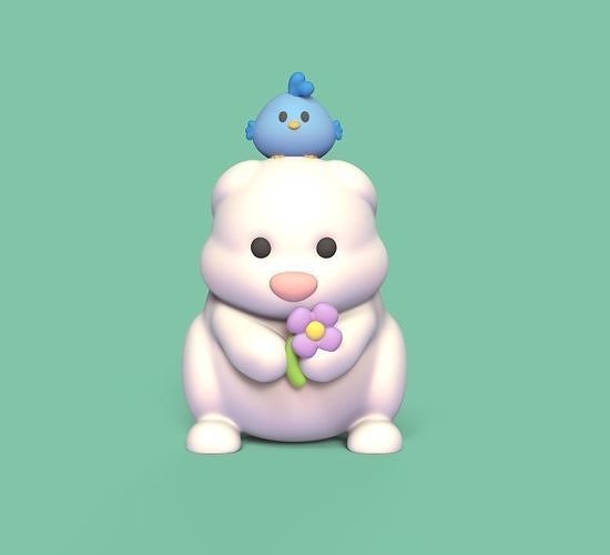 Bunny Bird Flower 3D model 3D printable | CGTrader