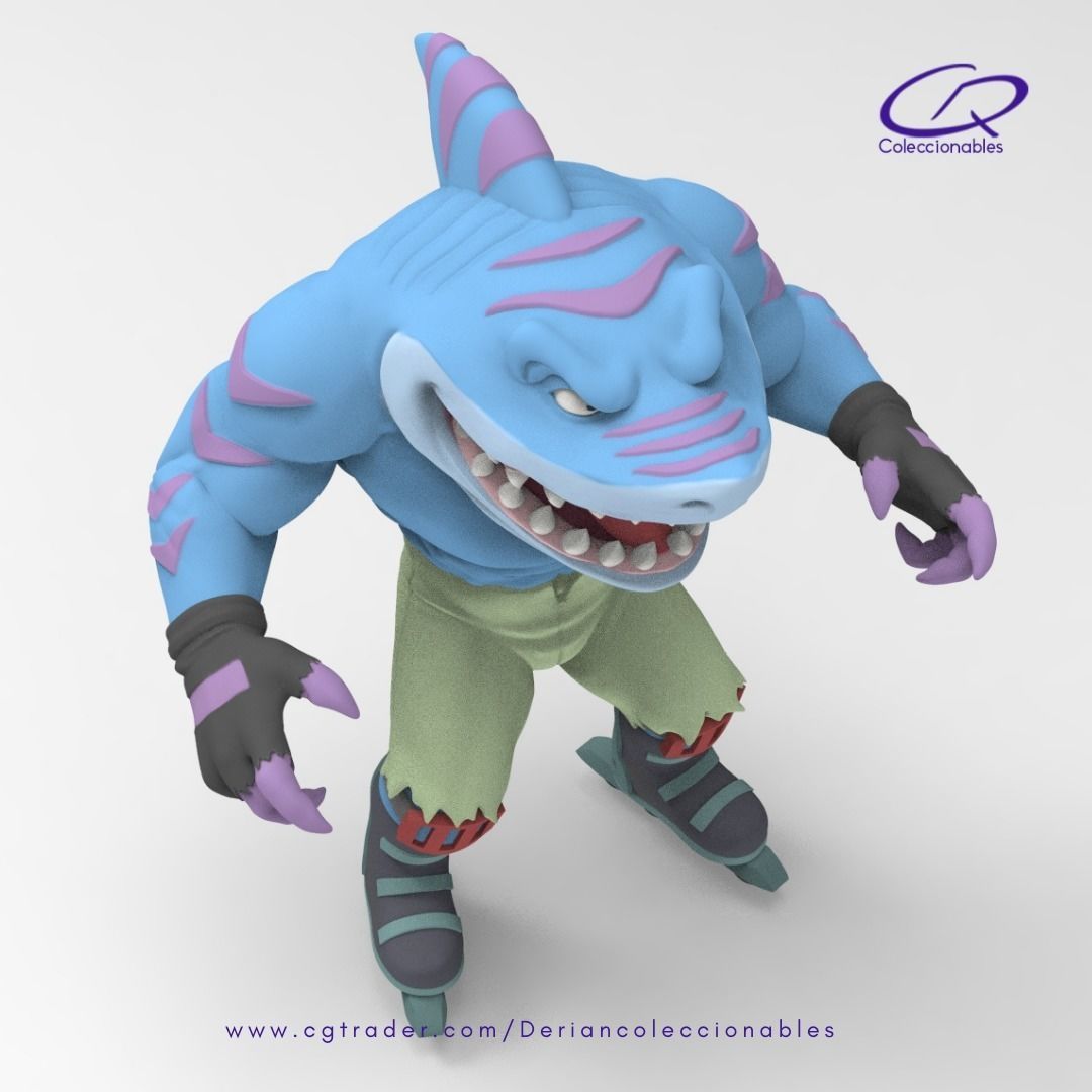 Street Sharks - Streex - Full figure 3D model 3D printable | CGTrader