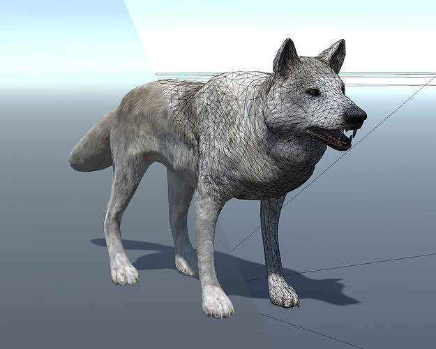 3D model Lowpoly Wolf Rigged and Animated for VR AR Games VR / AR / low ...