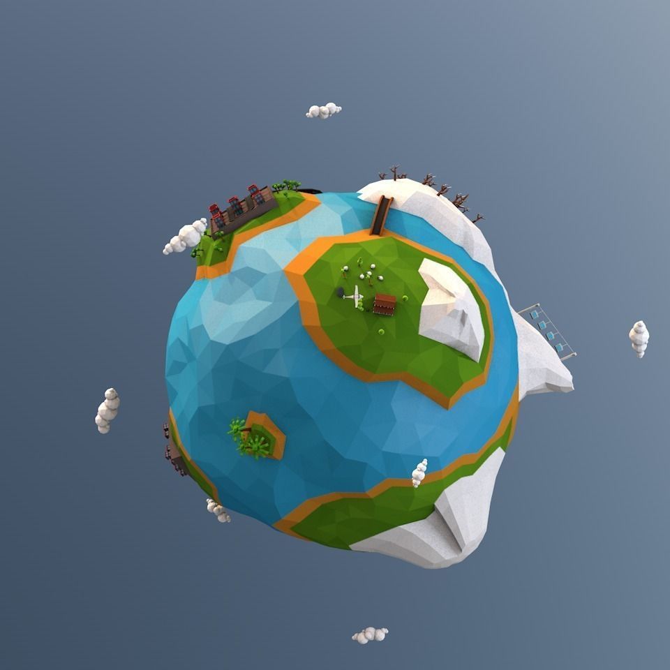 Cartoon Earth 3D model | CGTrader