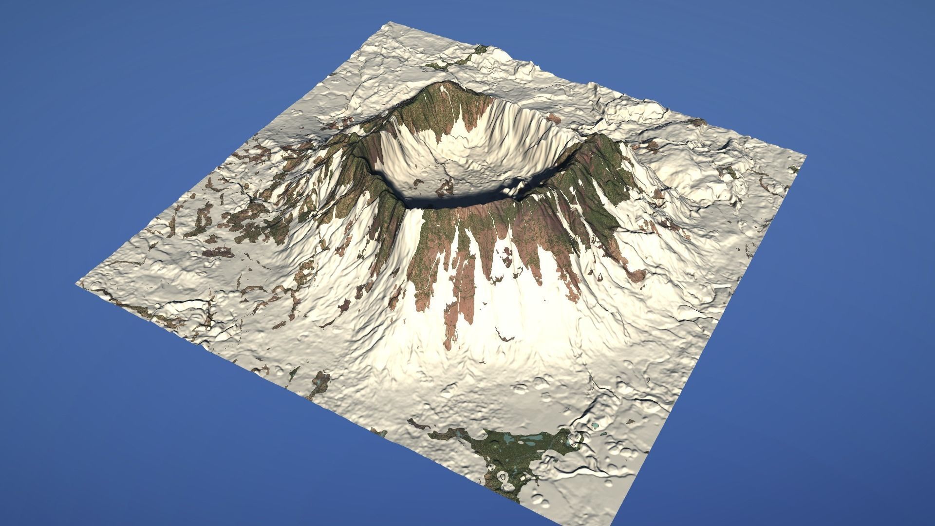 Landscape Environment Volcano Snow Sample free VR / AR / low-poly 3D ...