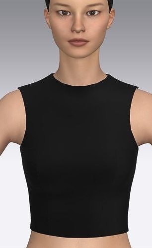 3D model basic black blouse dart look VR / AR / low-poly | CGTrader