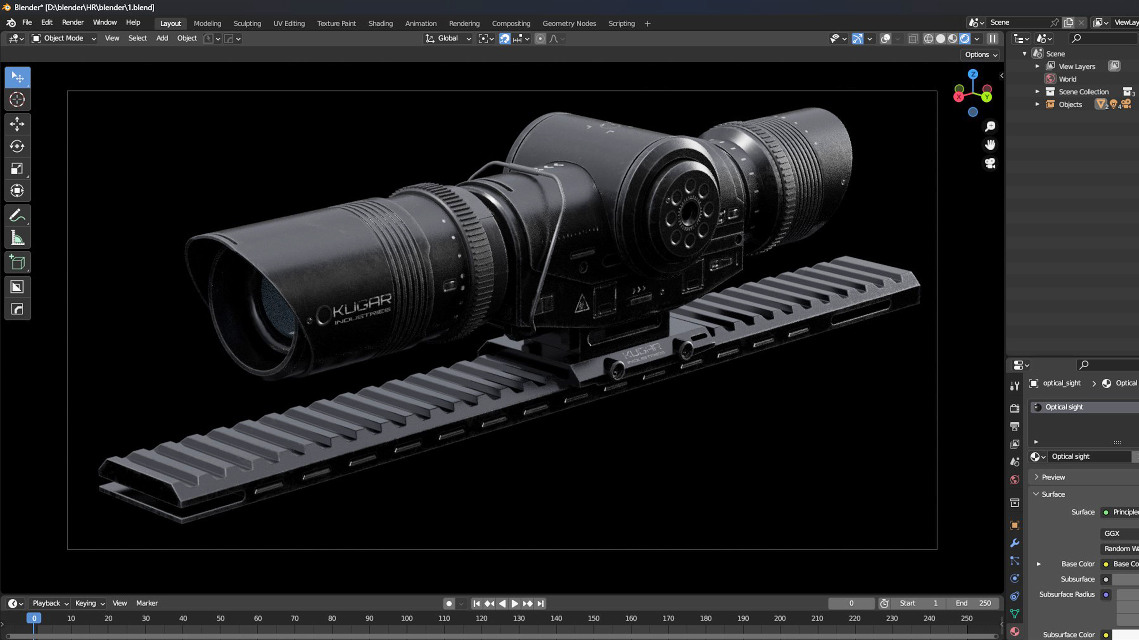 3D model Optical sight VR / AR / low-poly | CGTrader