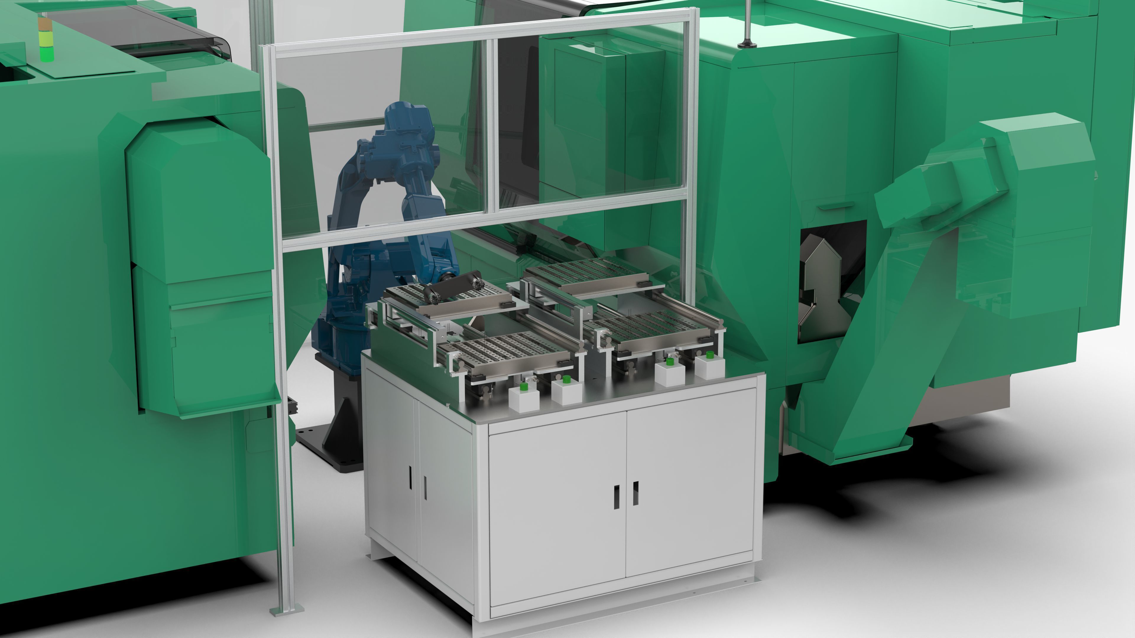 Automatic Double Station Lathe Loading and Unloading Machine free 3D model | CGTrader