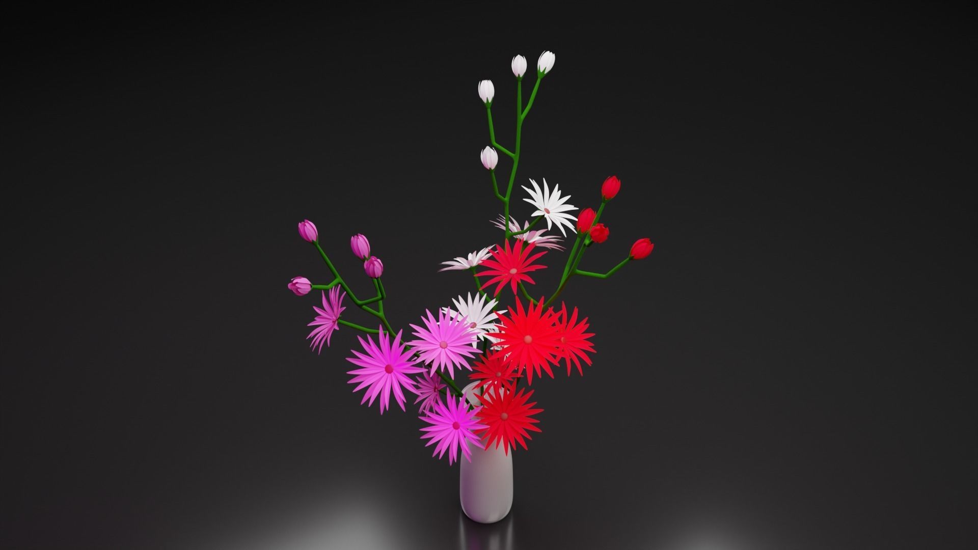 3D model 3D Flower Model flowers in vase VR / AR / low-poly | CGTrader