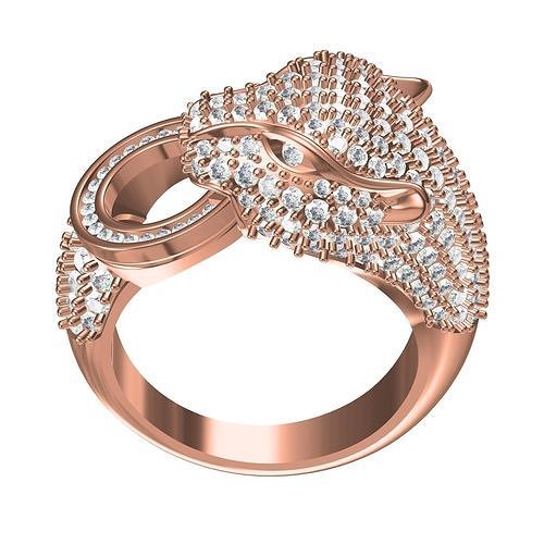 Panther Head Hip Hop Ring 3D model 3D printable | CGTrader