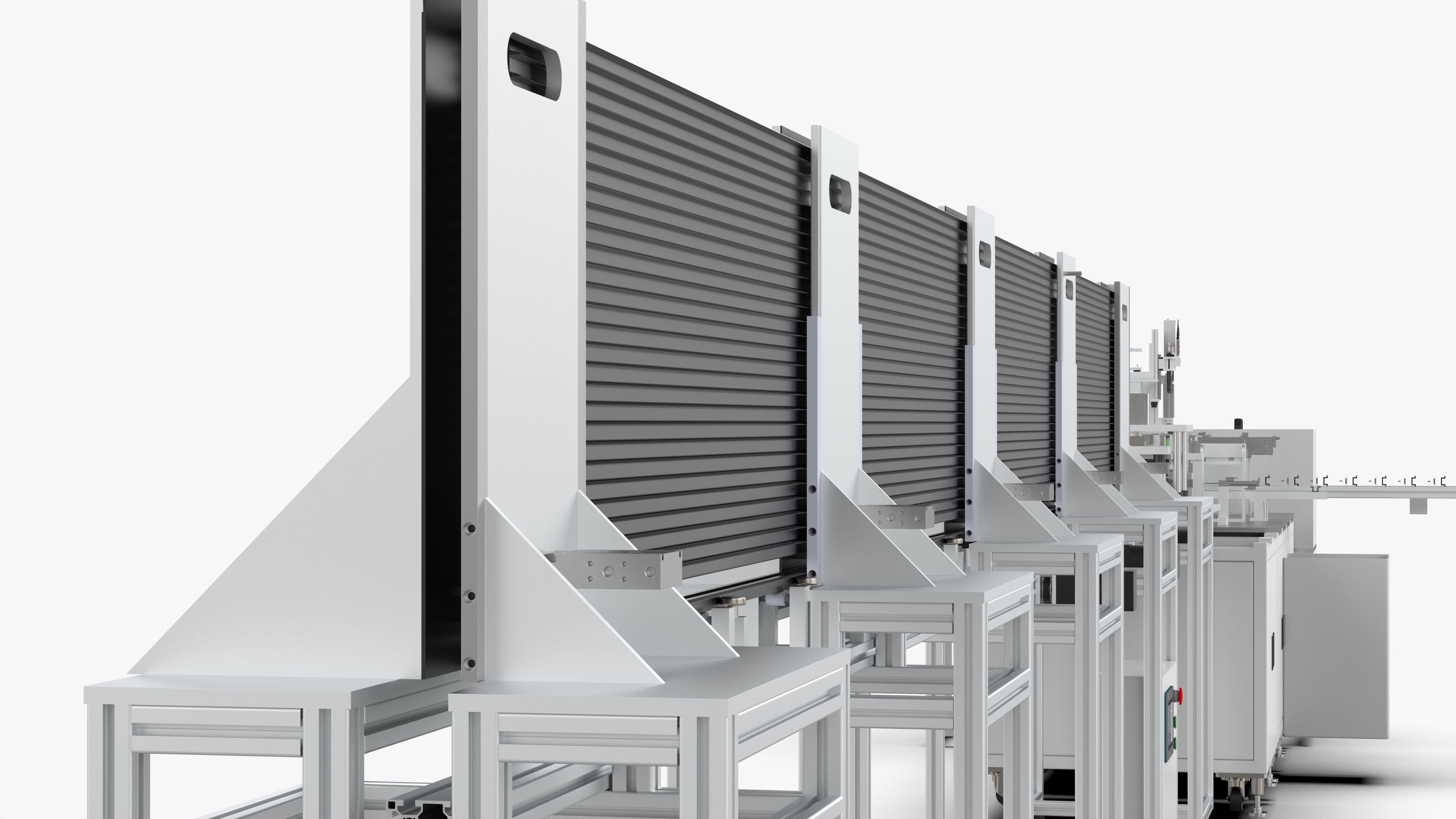 Automatic Profile Cutting Punching Fastener Assembly Line 3D model ...