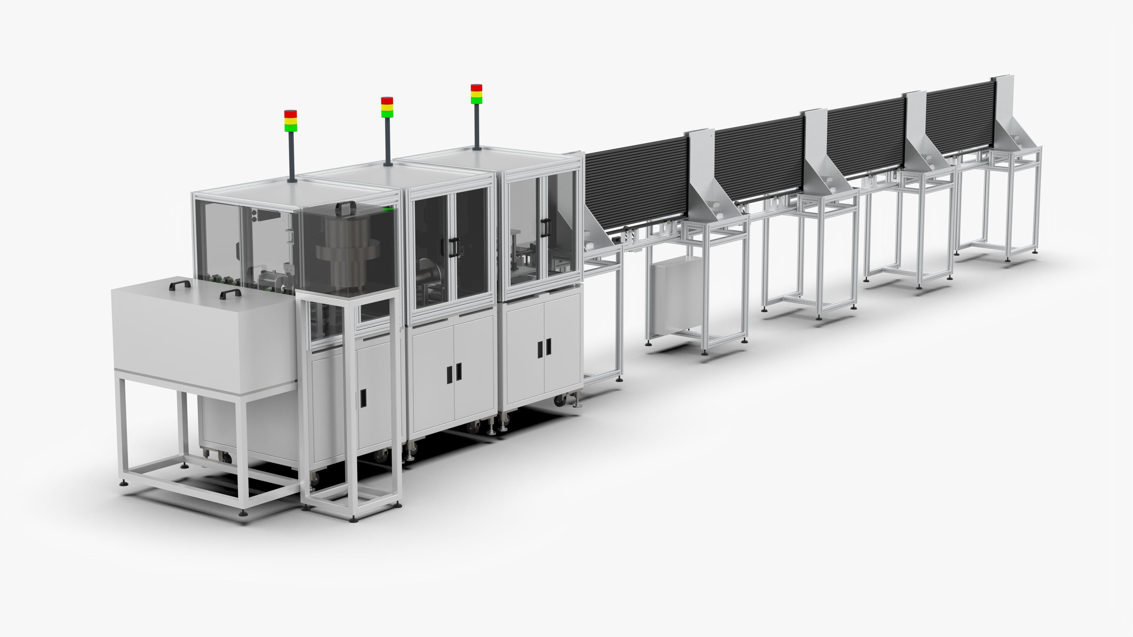 Automatic Profile Cutting Punching Fastener Assembly Line 3D model ...