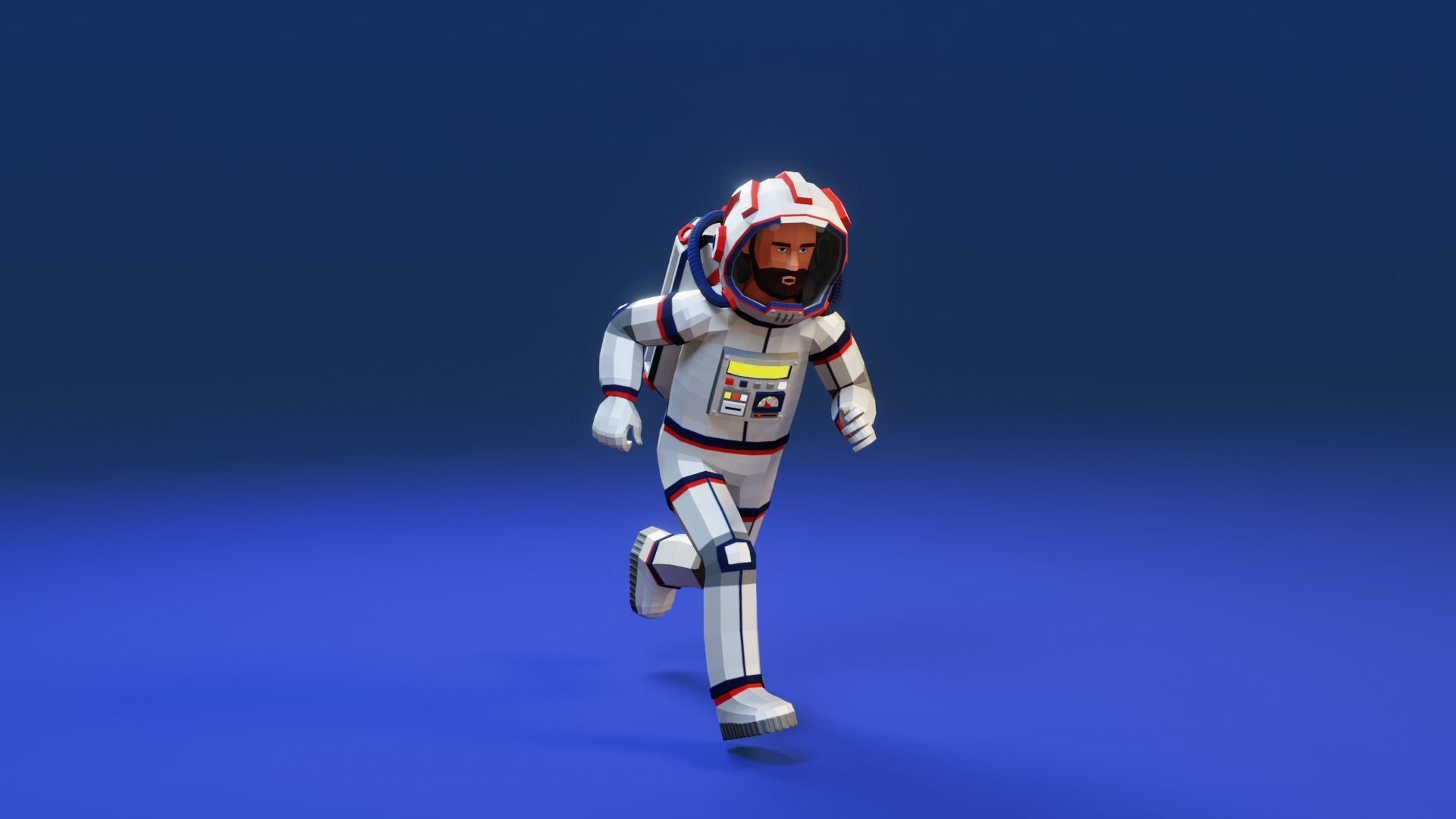 3D model Stylized low-poly astronaut in a spacesuit VR / AR / low-poly ...