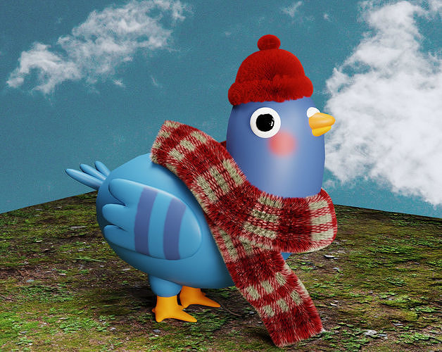 Cartoon Blue Bird 3D model 3D model | CGTrader