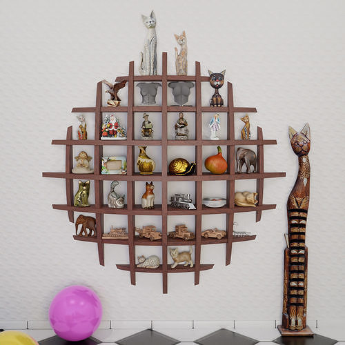 Wooden bookshelf library full with 33 models 3D model | CGTrader