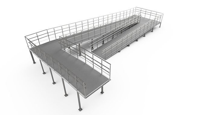 Ramp with railing 3D model | CGTrader