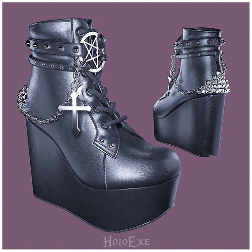 3D model Poisse Platform Boots VR / AR / low-poly | CGTrader