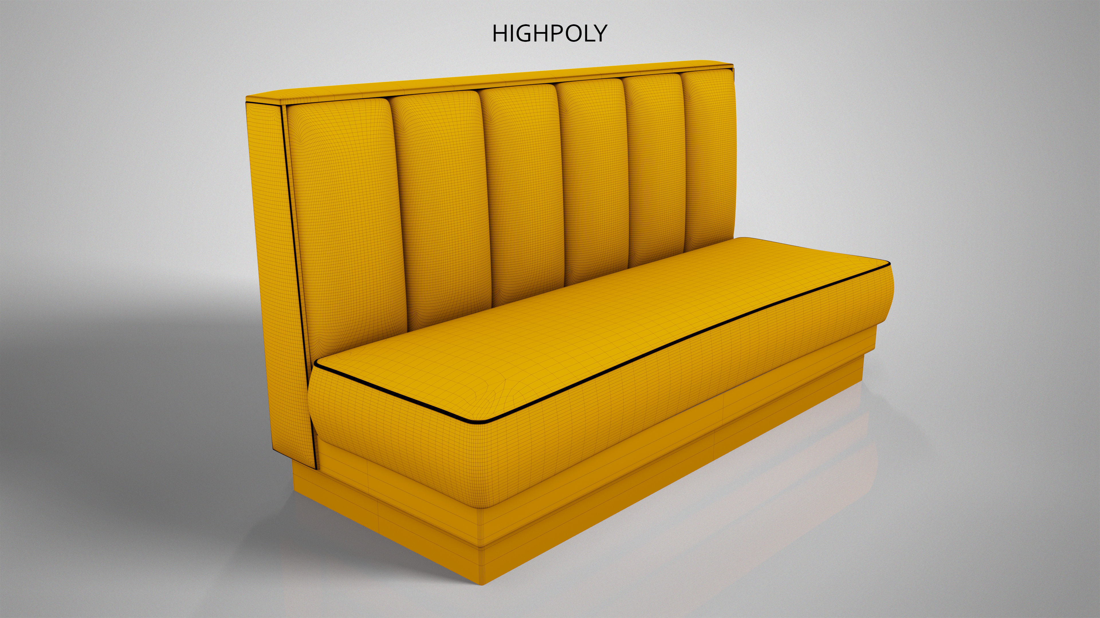 3D model Old Diner Sofa - Retro Restaurant Leather Banquette Booth VR ...