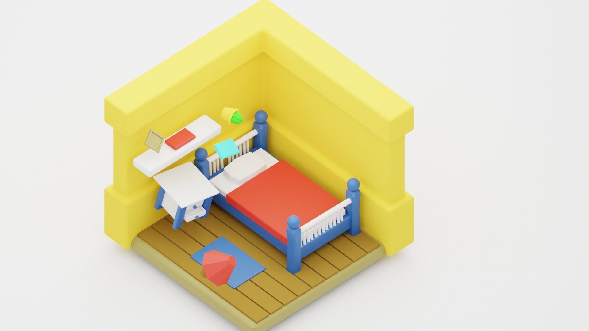 3D Blender Bed Room 3D model | CGTrader