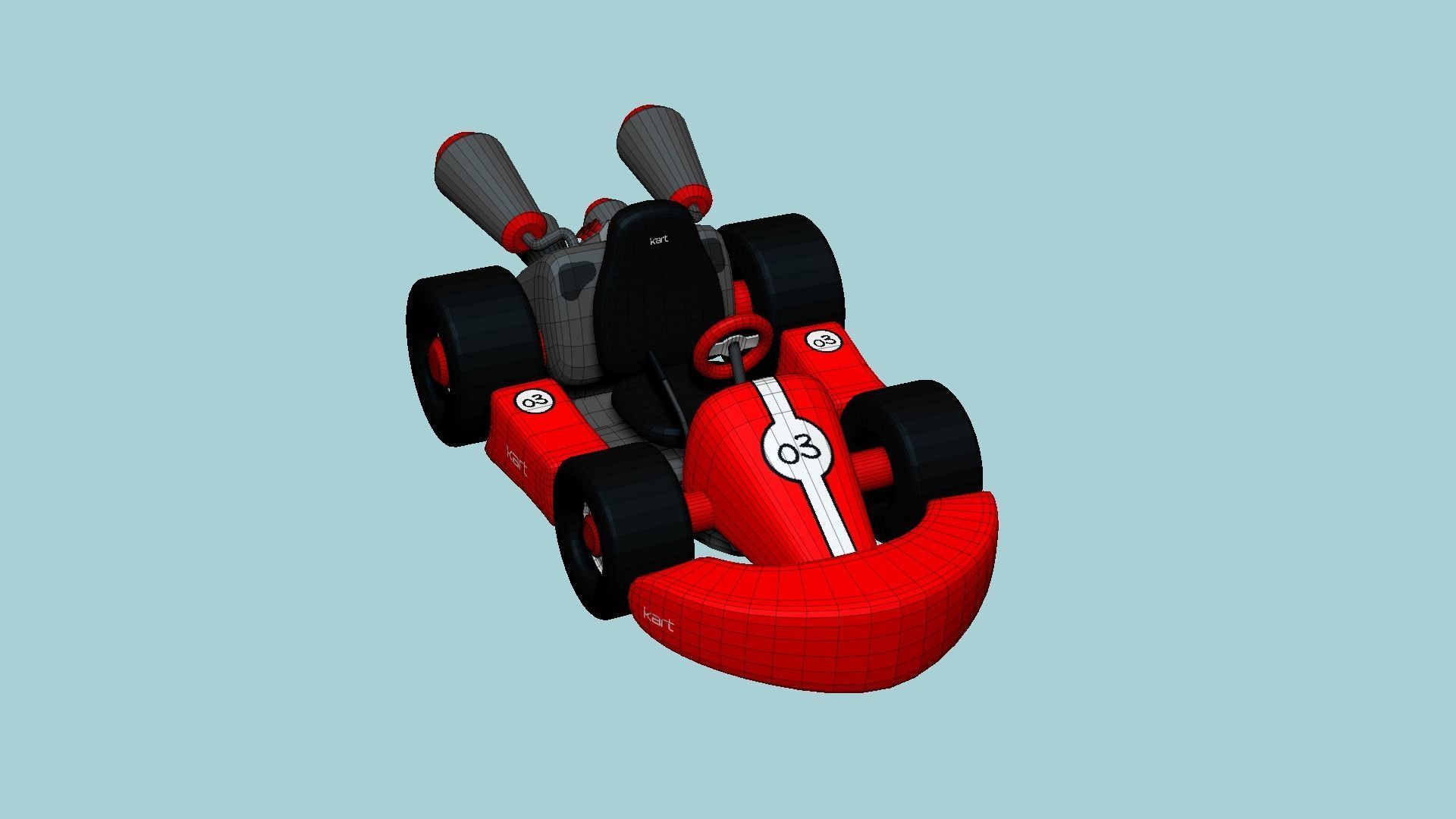 10 Cartoon Karts Red Collection - Vehicle Racing Design | CGTrader